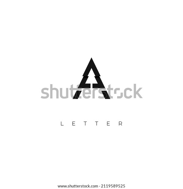 Letter Negative Space Tree Logo Icon Stock Vector (Royalty Free ...