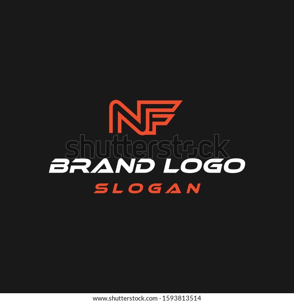 Letter Nf Bold Outline Creative Abstract Stock Vector (Royalty Free ...