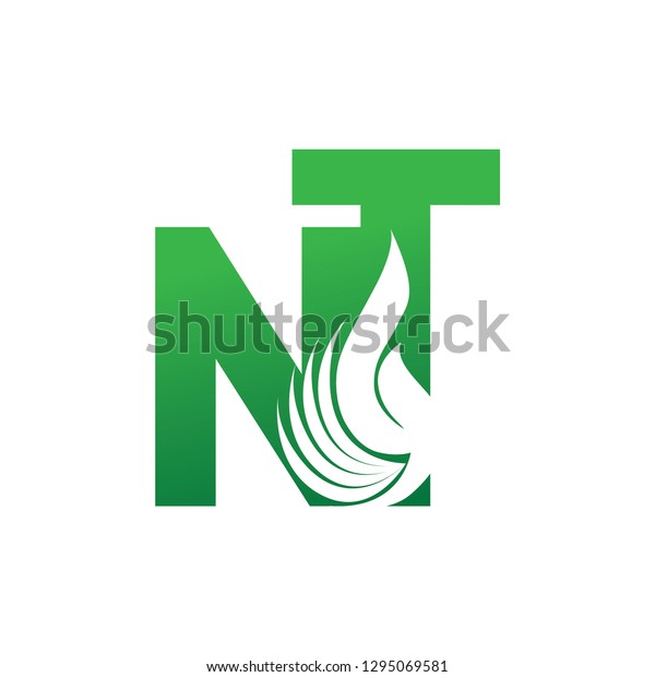 Letter Nt Design Combination Fire Logos Stock Vector (Royalty Free ...