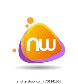 Letter Nw Logo Triangle Splash Colorful Stock Vector (Royalty Free ...