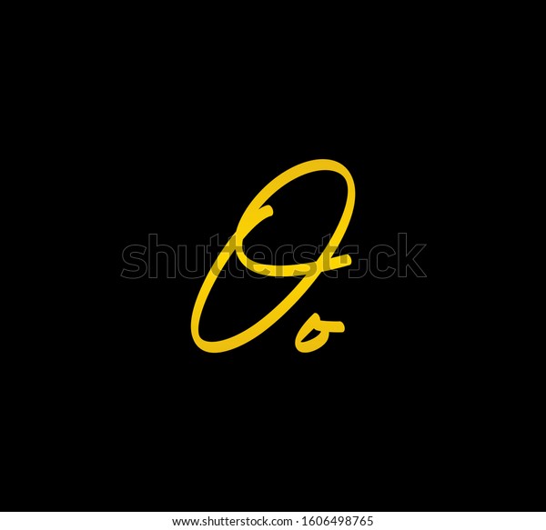 Letter O Gold Cursive Alphabet Handwritten Stock Vector (Royalty Free ...