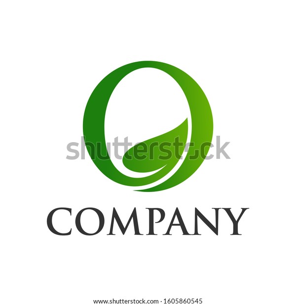 Letter O Leaf Logo Design Vector Stock Vector (Royalty Free) 1605860545