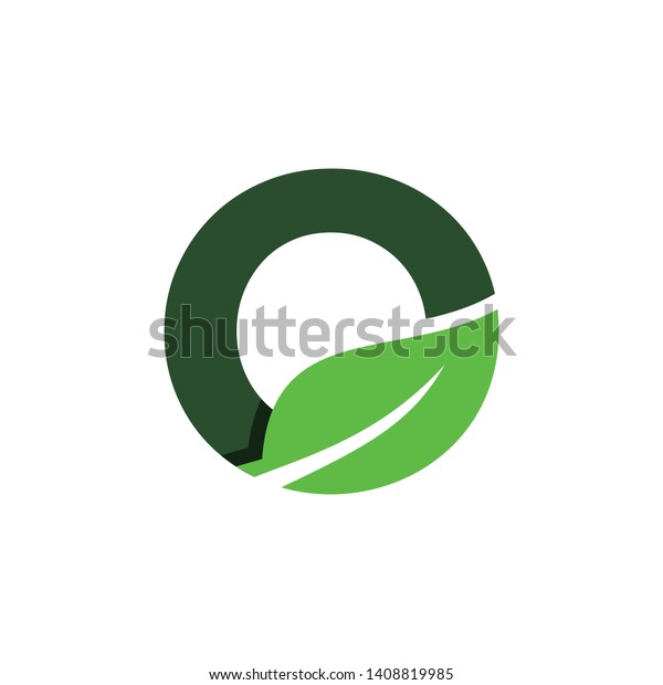 Letter O Leaf Nature Icon Vector Stock Vector (Royalty Free) 1408819985 ...