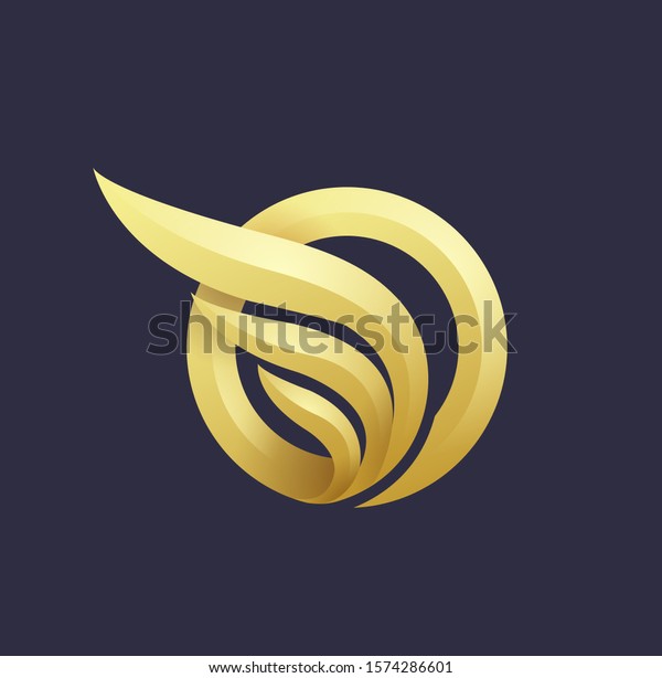 Letter O Logo Design Gold Color Stock Vector (Royalty Free) 1574286601
