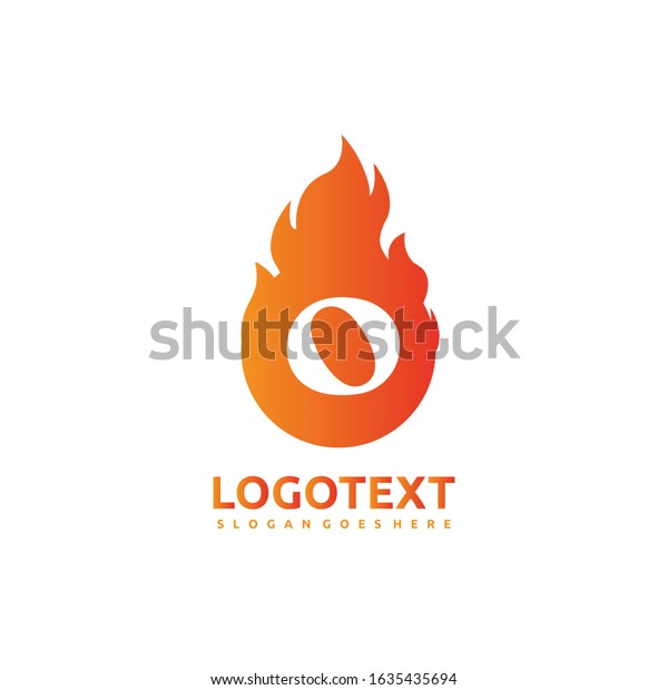 Letter O Logo Fire Flame Shapedesign Stock Vector (Royalty Free ...