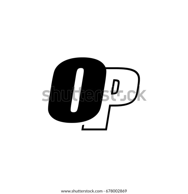 Letter O P Logo Overlapping Black Stock Vector (Royalty Free) 678002869 ...