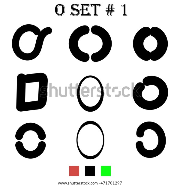 Letter O Set Stylized Letters English Stock Vector (Royalty Free ...
