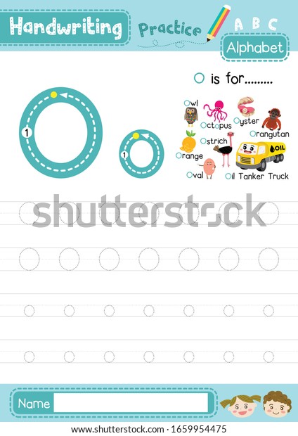 Letter O Uppercase Lowercase Cute Children Stock Vector (Royalty Free ...