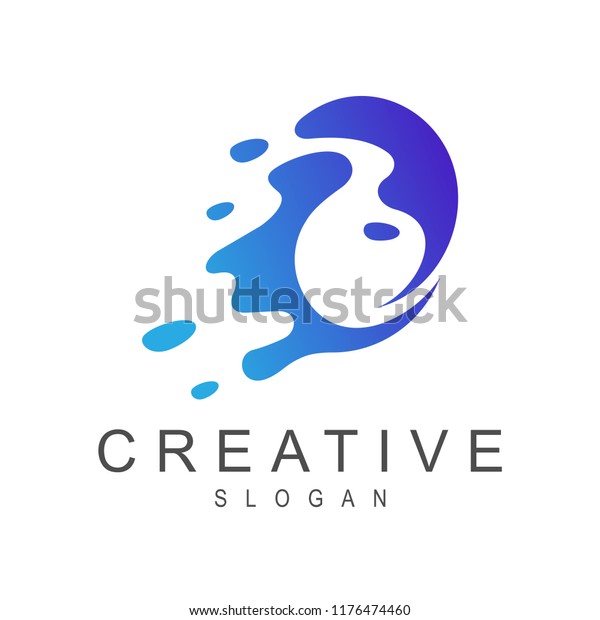 Letter O Water Splash Vector Logo Stock Vector (Royalty Free) 1176474460