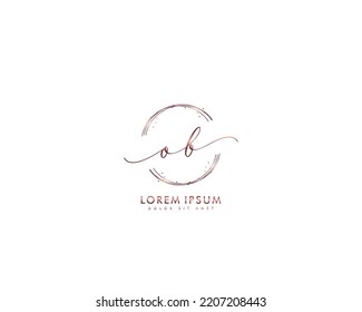 Letter Ob Initial Handwriting Logo Signature Stock Vector (Royalty Free ...