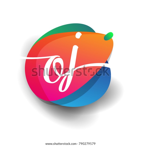 Letter Oj Logo Colorful Splash Background Stock Vector (Royalty Free ...