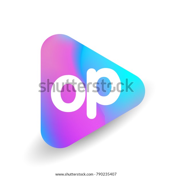 Letter Op Logo Triangle Shape Colorful Stock Vector (Royalty Free ...