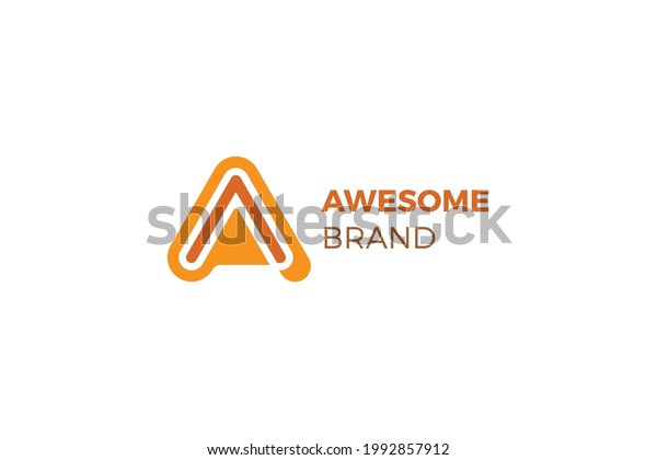 Letter Orange Color Simple Flat Business Stock Vector (Royalty Free ...