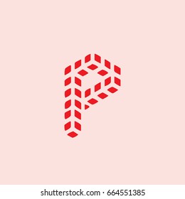 Letter P 3d Design Logo Vector Stock Vector (Royalty Free) 664551385 ...
