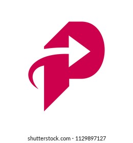 P Arrow Logo Stock Vector (Royalty Free) 1353988640
