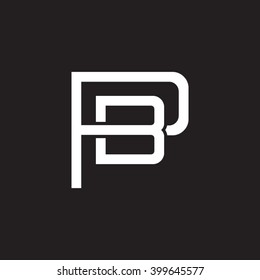 Letter P B Monogram Logo White Stock Vector (Royalty Free) 399645577