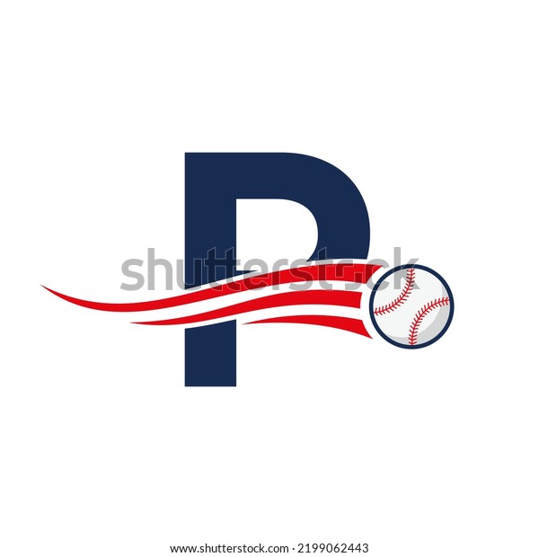 Letter P Baseball Logo Concept Moving Stock Vector (Royalty Free ...