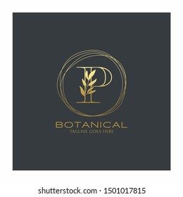 Letter P Beauty Botanical Vector Logo Stock Vector (Royalty Free ...
