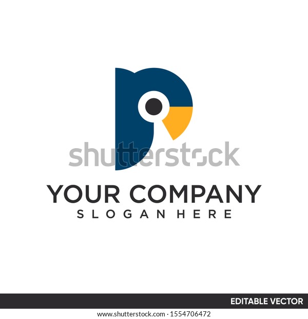 Letter P Bird Logo Simple Playful Stock Vector (Royalty Free ...