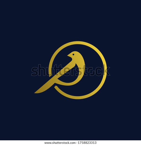 Letter P Bird Logo Simple Modern Stock Vector (Royalty Free) 1758823313 ...