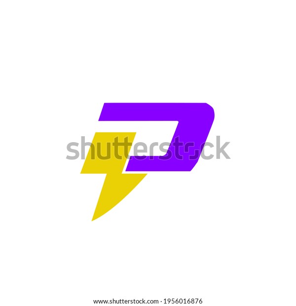 Letter P Bolt Logo Design Stock Vector (Royalty Free) 1956016876 ...