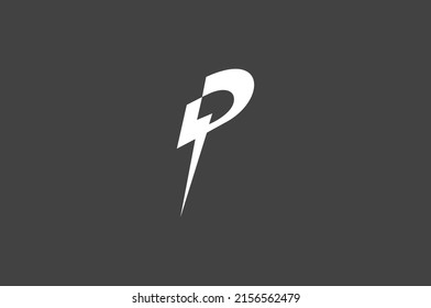 Letter P Bolt Thunder Logo Design Stock Vector (Royalty Free ...