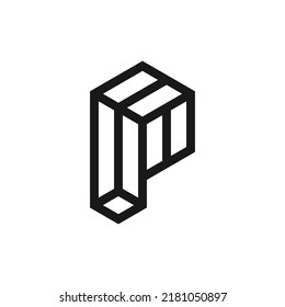 Letter P Box Line Logo Design Stock Vector (Royalty Free) 2181050897 ...