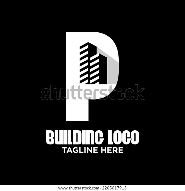 Letter P Building Logo Design Template Stock Vector (Royalty Free ...