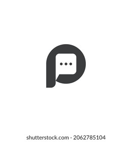 Letter P Chat Communication Logo Design Stock Vector (Royalty Free ...