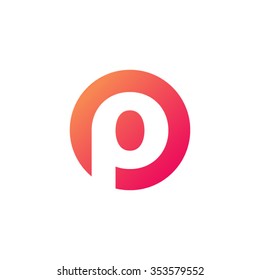Letter P Circle Shape Icon Logo Stock Vector (Royalty Free) 353579552 ...