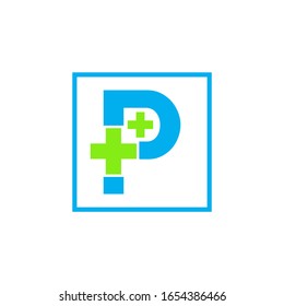 Letter P Cross Plus Logo Medical Stock Vector (Royalty Free) 1654386466 ...