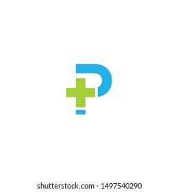 Letter P Cross Shape Icon Design Stock Vector (Royalty Free) 1497540290 ...