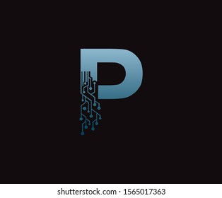 Abstract Art Alphabet Letter P Logo Stock Vector (Royalty Free ...