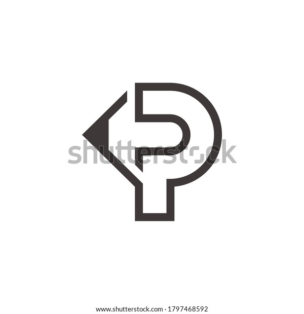 Letter P Drawing Pencil Shape Geometric Stock Vector (Royalty Free ...