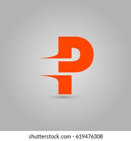 Letter P Elegant Typographic Orange Stock Vector (Royalty Free ...