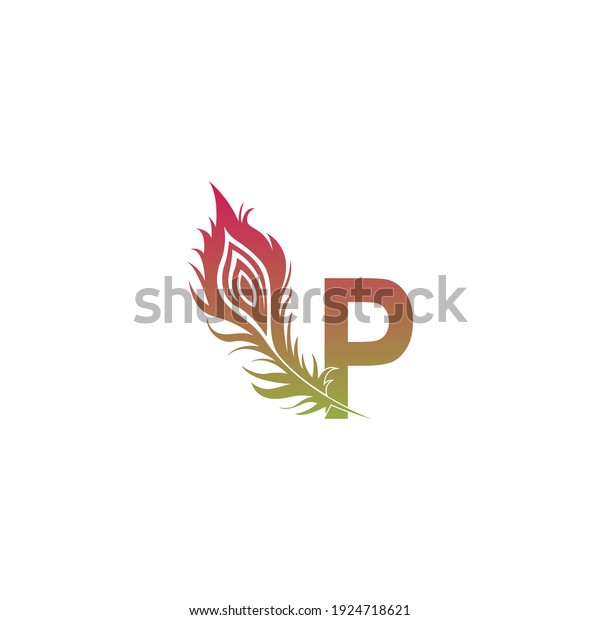 Letter P Feather Logo Icon Design Stock Vector (Royalty Free ...