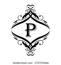 Letter P Flower Ornament Vector Logo Stock Vector (Royalty Free ...