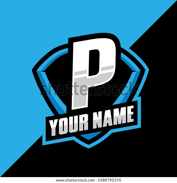 Letter P Gaming Logo Design Template Stock Vector (Royalty Free) 1488790376