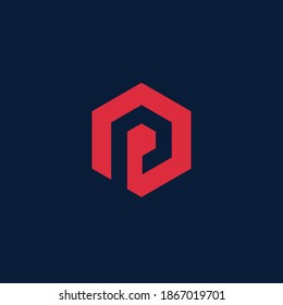 Letter P Hexagonal Logo Icon: vector de stock (libre de regalías ...
