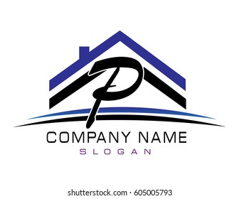 Letter P House Logo Stock Vector (Royalty Free) 605005793 | Shutterstock