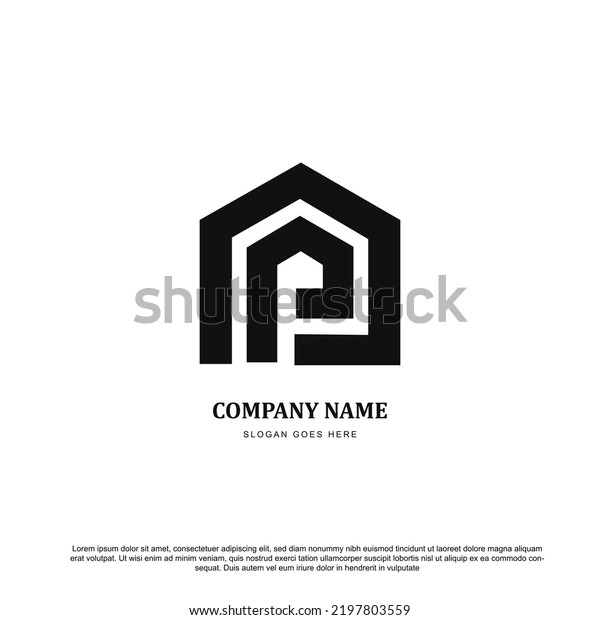Letter P House Logo Design Vector Stock Vector (Royalty Free ...