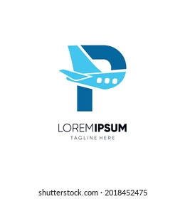 Letter P Initial Airplane Tail Logo Stock Vector (Royalty Free ...