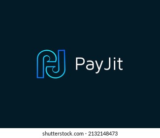 Letter P J Logo Design Vector Stock Vector (Royalty Free) 2132148473 ...