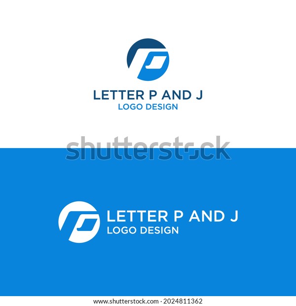 Letter P J Logo Design Stock Vector (Royalty Free) 2024811362 ...
