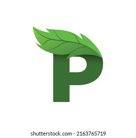 Letter P Leaf Logo Design Vector Stock Vector (Royalty Free) 2163765719 ...