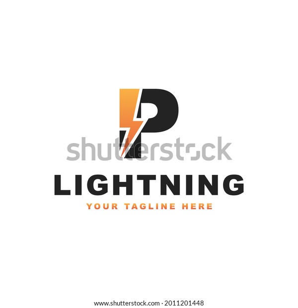 Letter P Lightning Logo Design Template Stock Vector (Royalty Free ...
