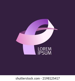 Letter P Like Ribbon Vector Logotype Stock Vector (Royalty Free ...