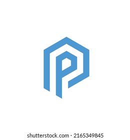 Letter P Line Logo Design Minimal Stock Vector (Royalty Free ...