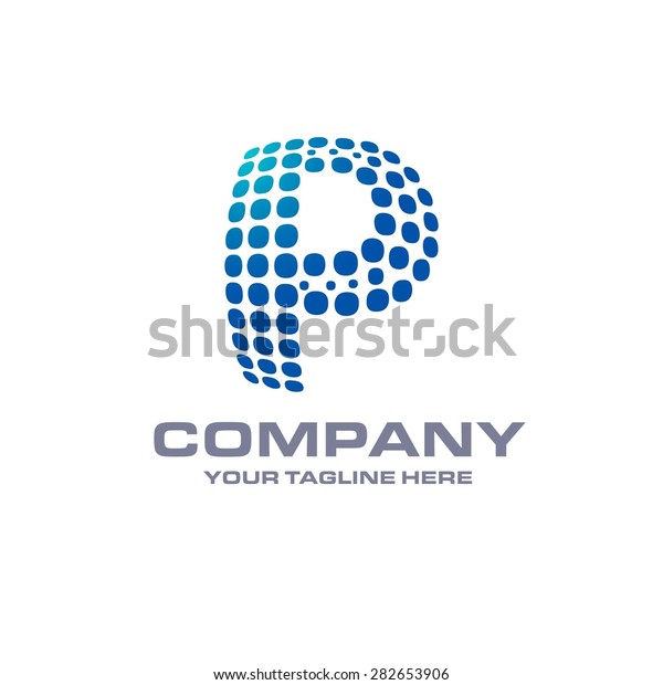 Letter P Logo Blue Bold Sphare Stock Vector (Royalty Free) 282653906