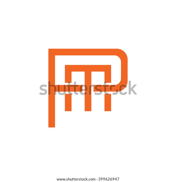 Letter P M Monogram Logo Orange Stock Vector (Royalty Free) 399626947 ...